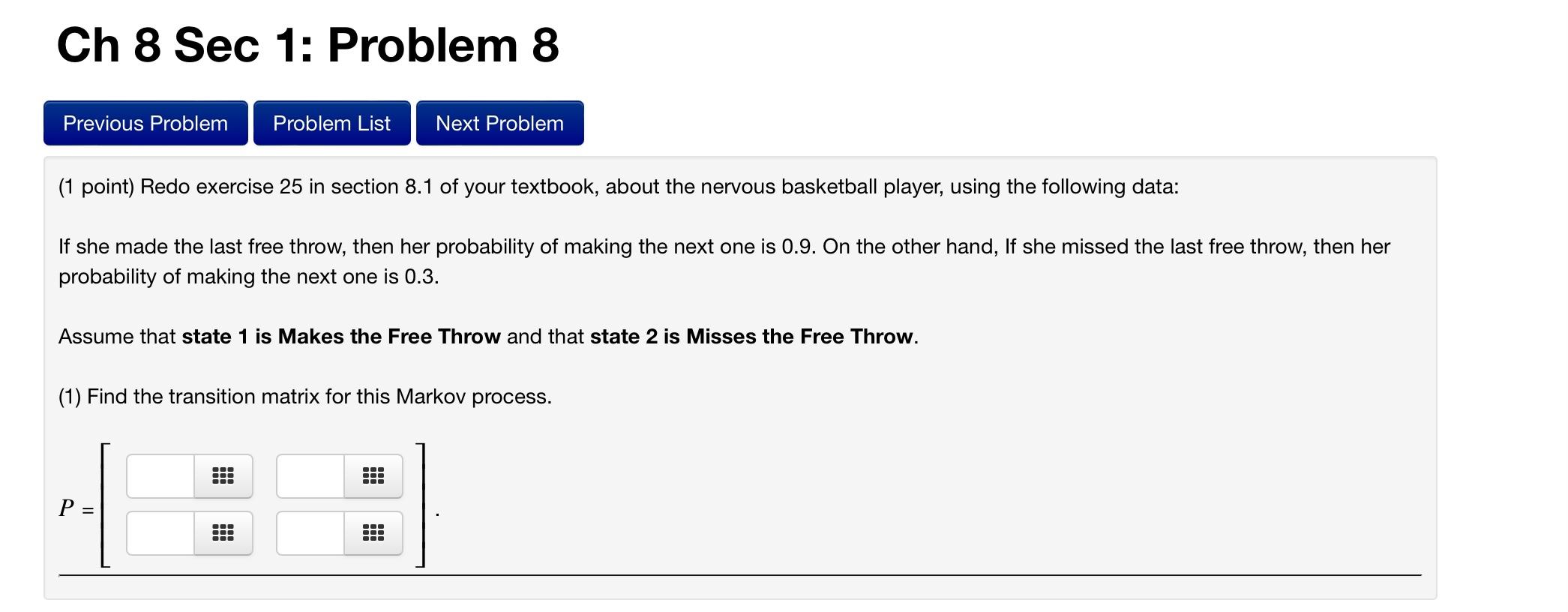 Solved Ch 8 Sec 3: Problem 4 Previous Problem Problem List | Chegg.com