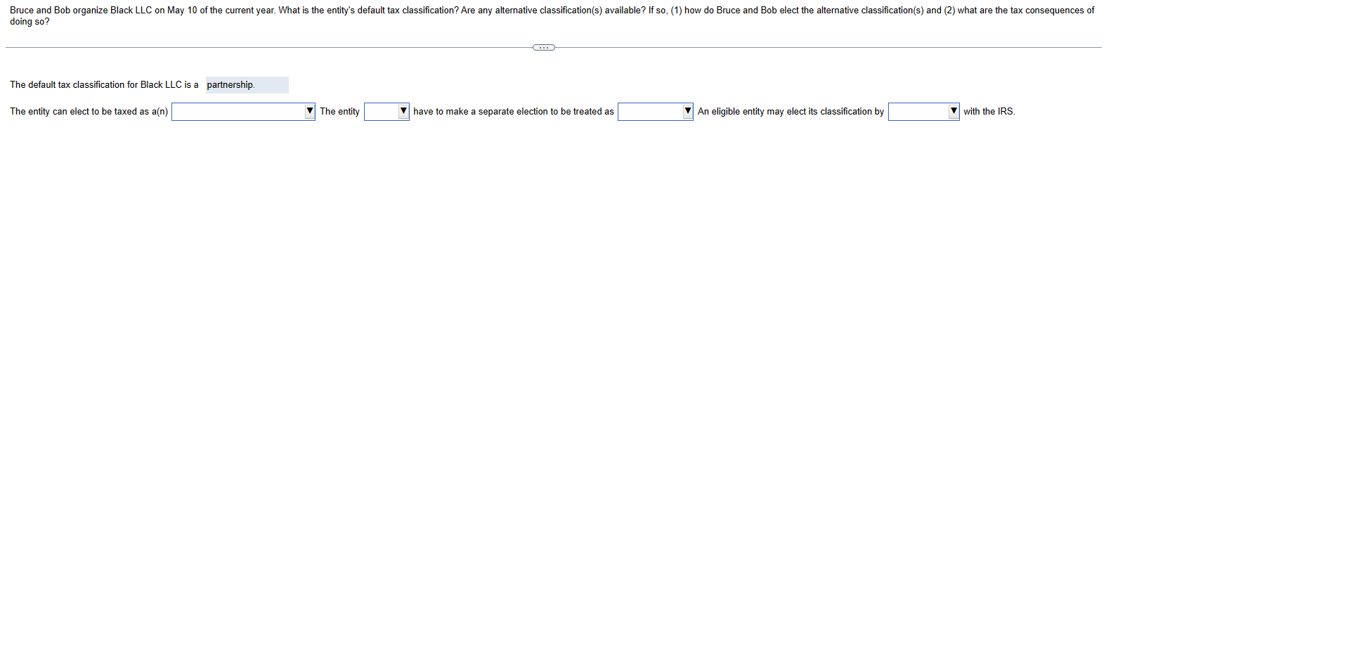 Solved Options are: Blank one: A) C or S croporation B) | Chegg.com