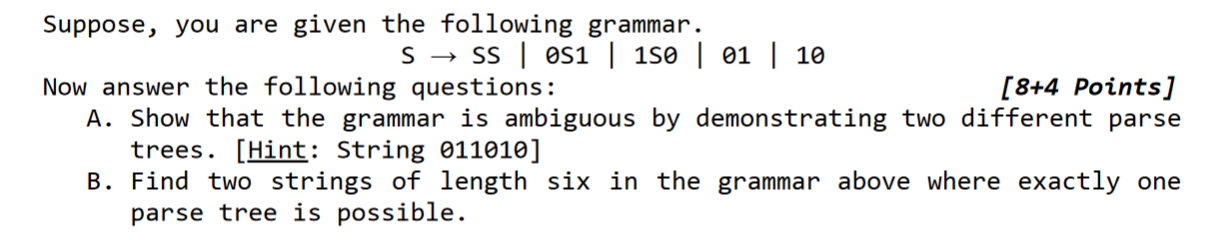 Solved Suppose, you are given the following grammar. S→SS∣ | Chegg.com