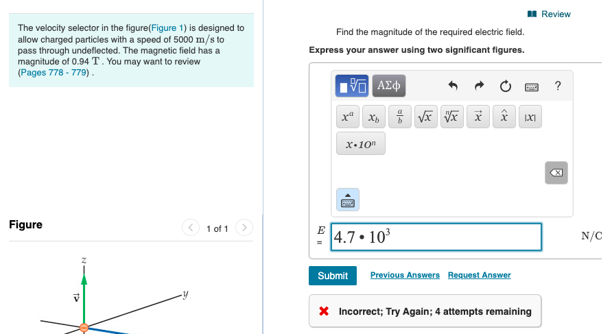 Solved Review The velocity selector in the figure(Figure 1) | Chegg.com