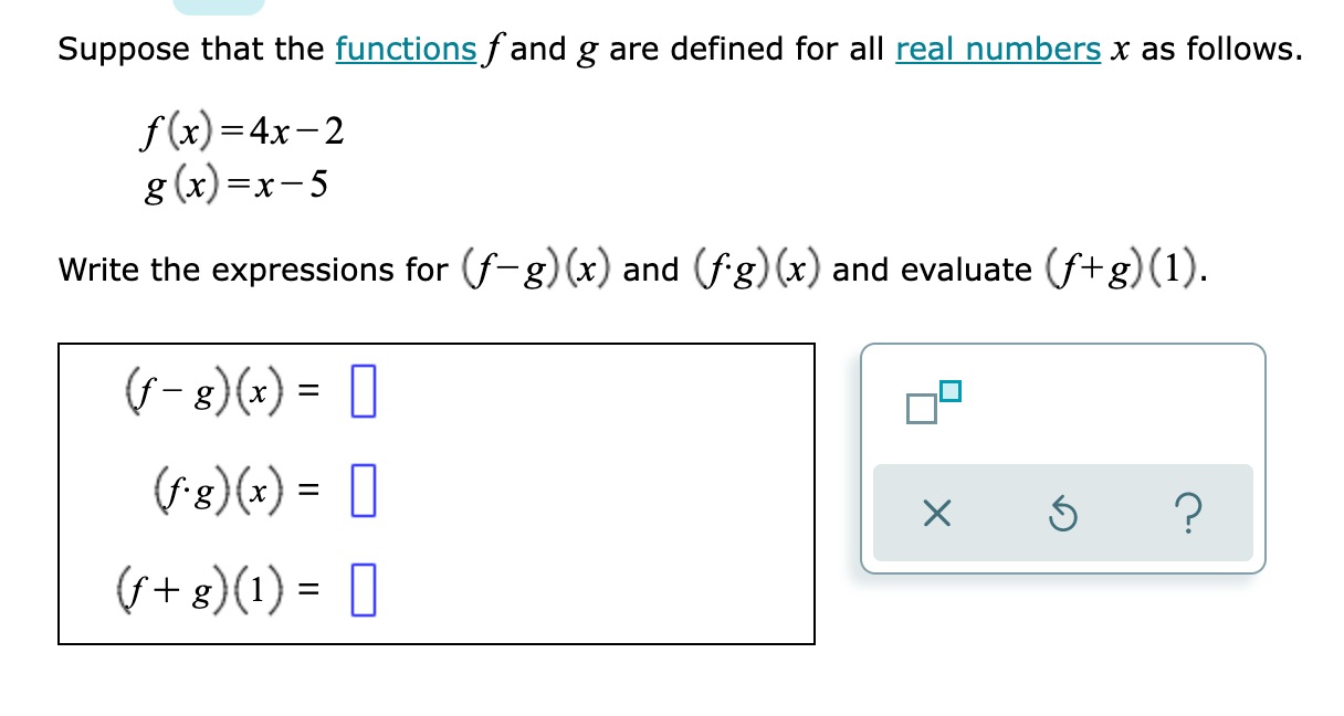 Solved Suppose that the functions f and g are defined for | Chegg.com