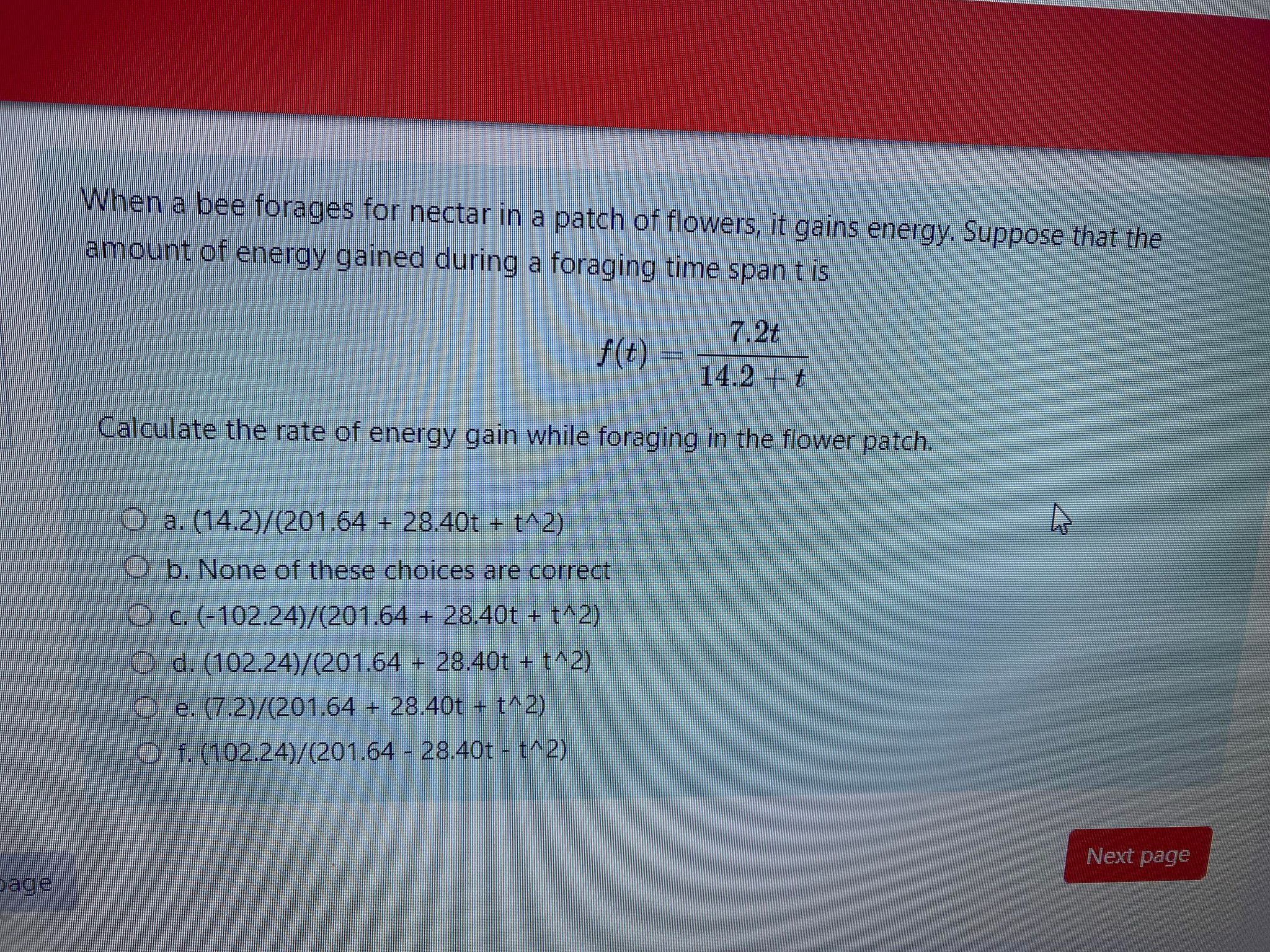 Solved When a bee forages for nectar in a patch of flowers, | Chegg.com