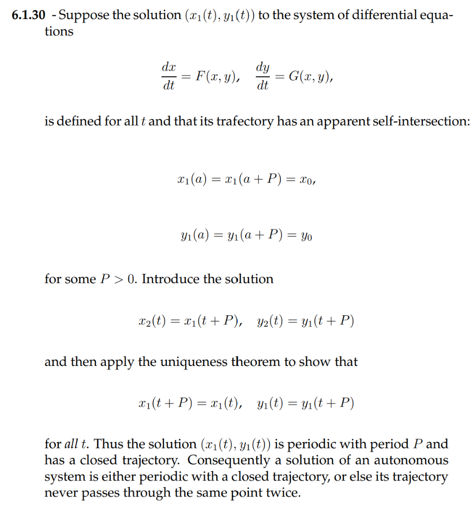 Solved .1.30 - Suppose the solution (x1(t),y1(t)) to the | Chegg.com