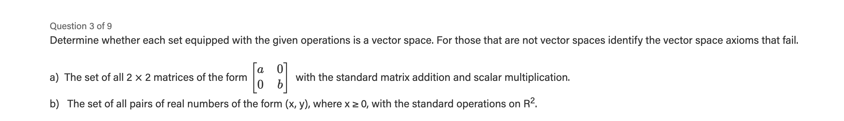 Solved Question 3 of 9 Determine whether each set equipped | Chegg.com