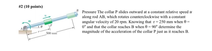 Solved #2 (10 points) Pressure The collar P slides outward | Chegg.com