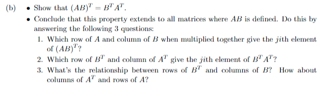 Solved A=[acbd] and B=[mpnq]- Show that (AB)T=BTAT. - | Chegg.com