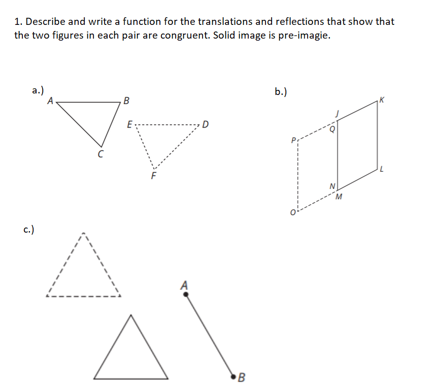 Solved 1. Describe and write a function for the translations | Chegg.com