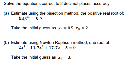 Solve the equations correct to 2 ﻿decimal places | Chegg.com