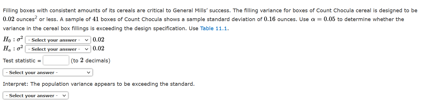 Solved Filling boxes with consistent amounts of its cereals | Chegg.com