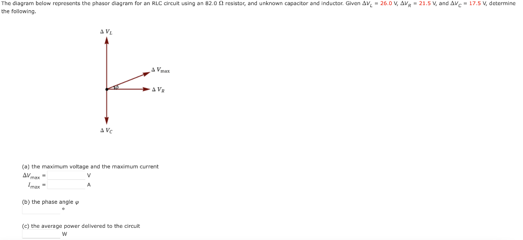 Solved diagram below represents the phasor diagram for an | Chegg.com