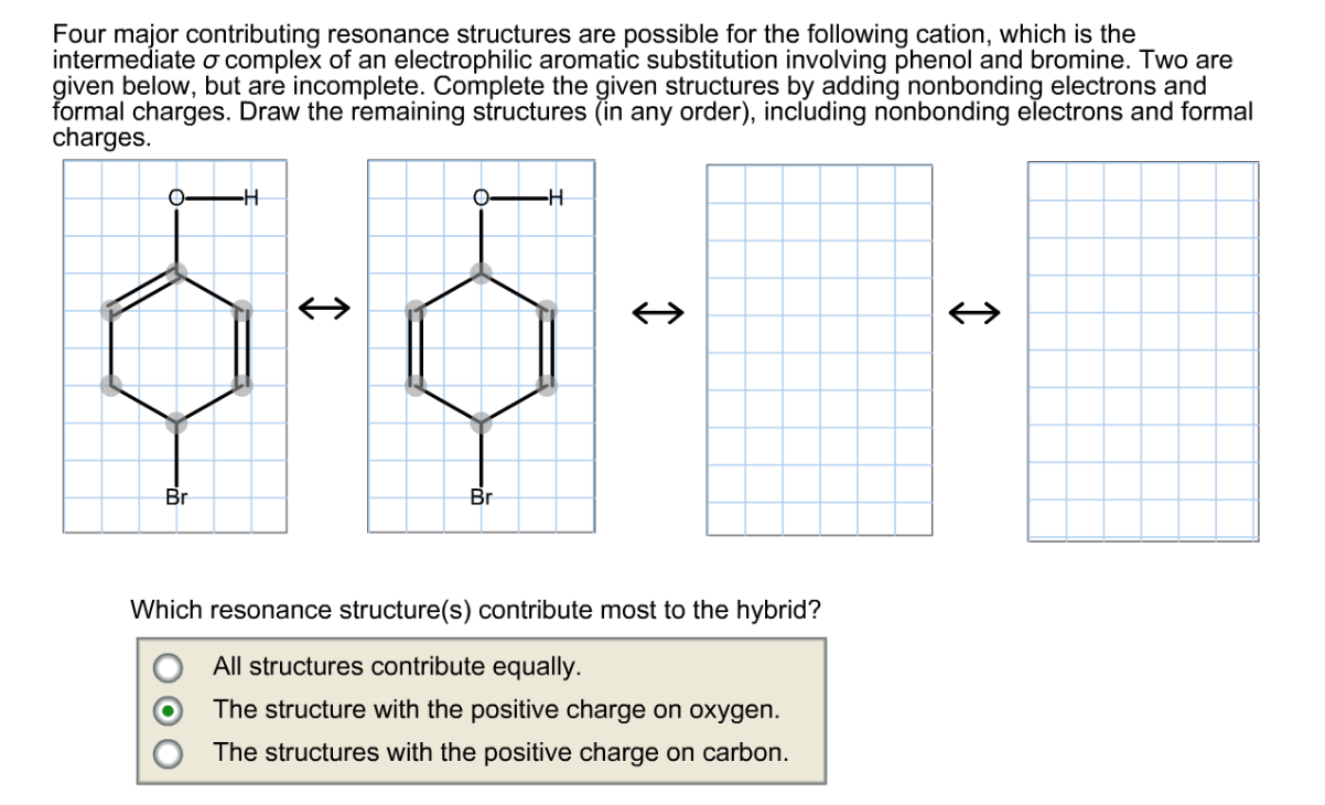 Solved Four major contributing resonance structures are | Chegg.com