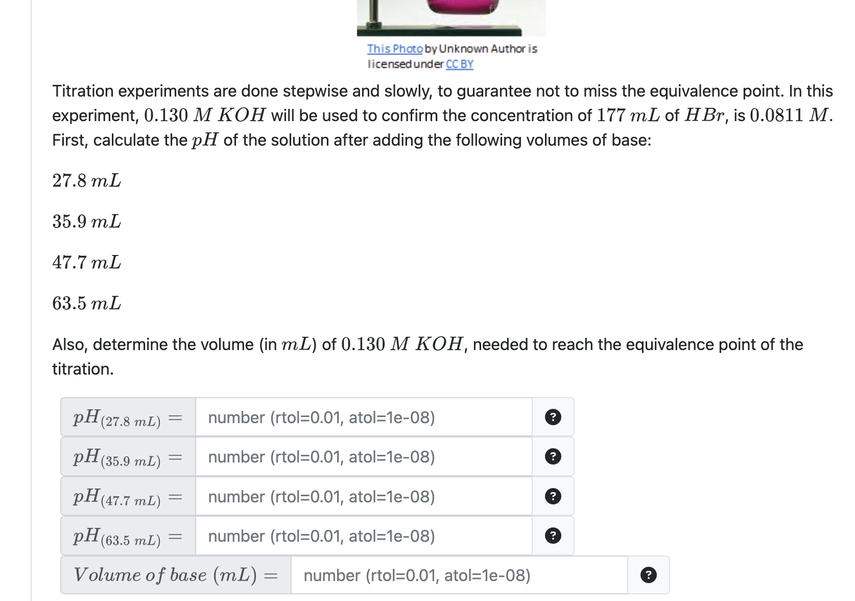 Solved Titration experiments are done stepwise and slowly, | Chegg.com