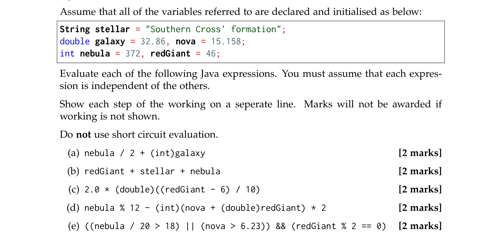 Solved Assume that all of the variables referred to are | Chegg.com