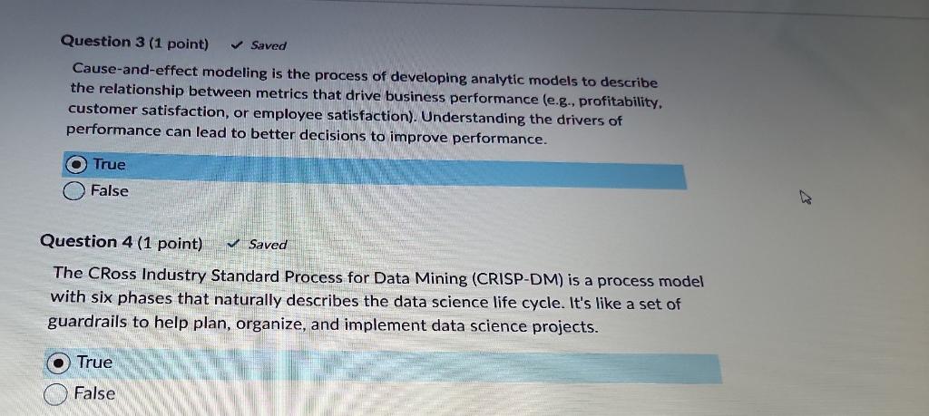 Solved Question 1 ( 1 point) Saved Cause-and-effect | Chegg.com