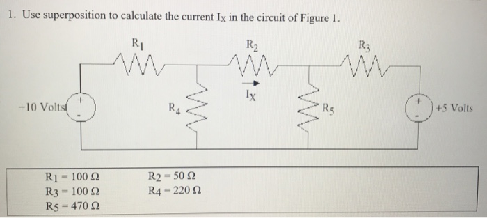 Solved 1. Use superposition to calculate the current Ix in | Chegg.com