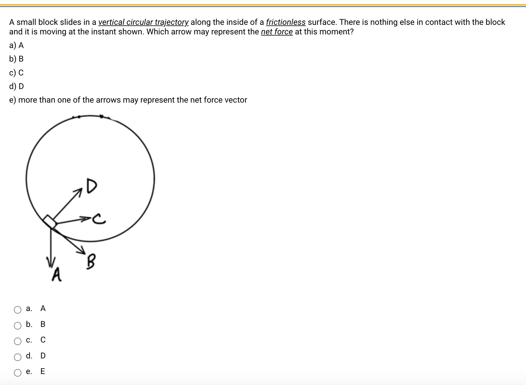 Solved A small block slides in a vertical circular | Chegg.com