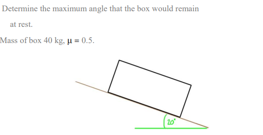 Solved Determine the maximum angle that the box would remain | Chegg.com