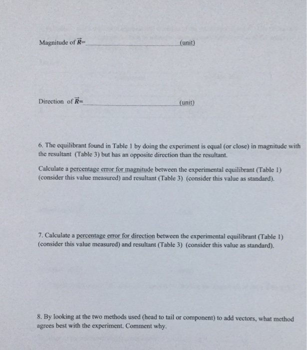 Solved Force Table Lab Report Table 2 Table l Force T Mass | Chegg.com