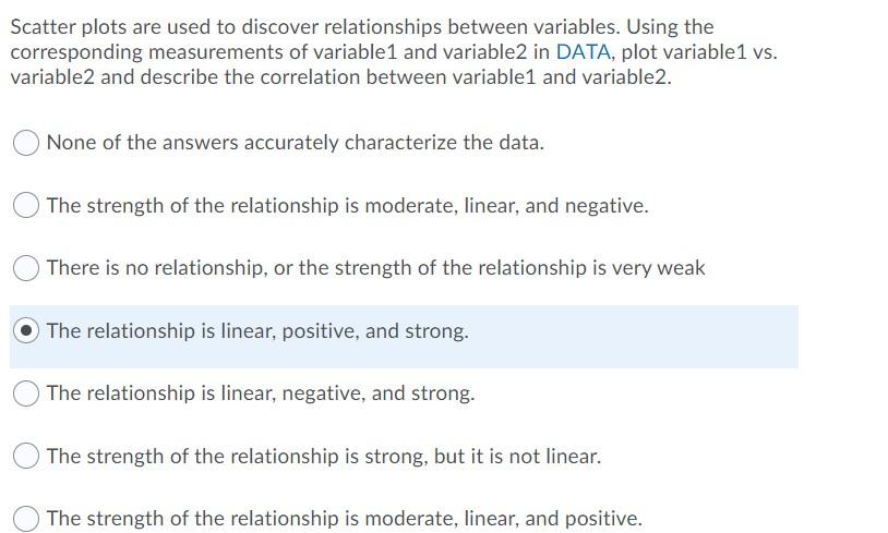 Solved variable1 variable2 -0.21582 0.89369 0.56997 -0.72620 | Chegg.com