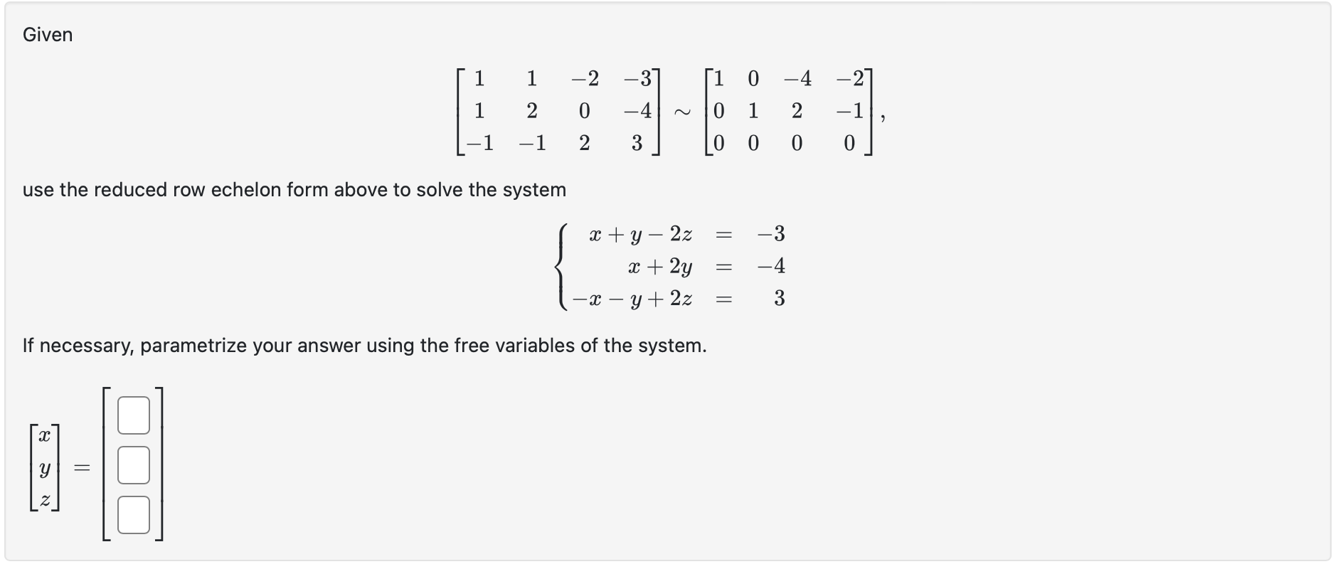 Solved M=[313−5−32−4−5].[]. (b) Solve the matrix equation | Chegg.com