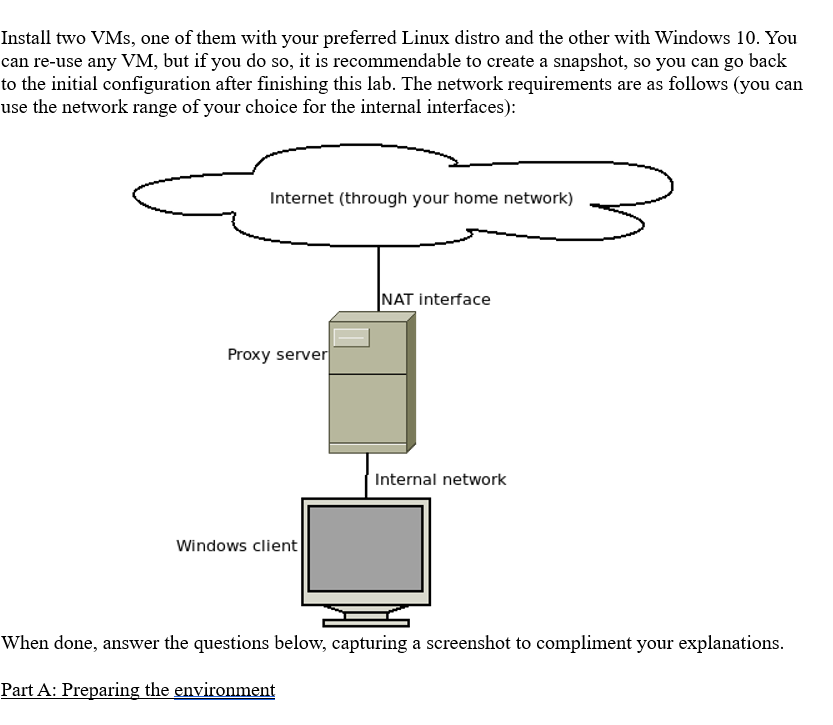 Solved Install two VMs, ﻿one of them with your preferred | Chegg.com