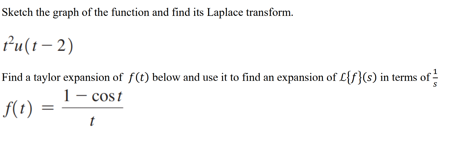 Solved Sketch the graph of the function and find its Laplace | Chegg.com