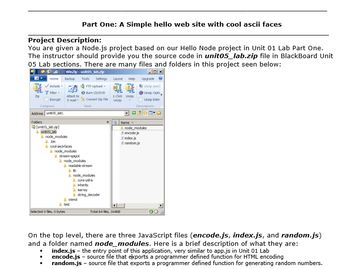 Part One: A Simple hello web site with cool ascii | Chegg.com