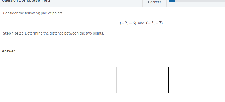 Solved Consider the following pair of points. Step 1 of 2: | Chegg.com