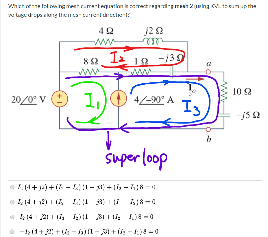 Solved Which of the following mesh current equation is | Chegg.com