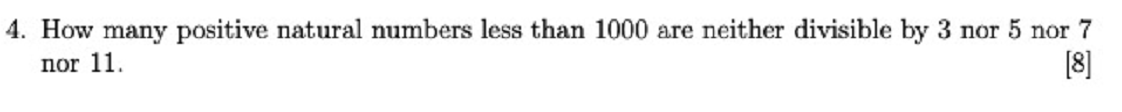Solved 4. How many positive natural numbers less than 1000 | Chegg.com