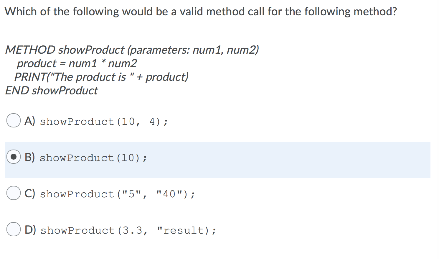 Solved In the following code, PRINT (num) is an example of - | Chegg.com
