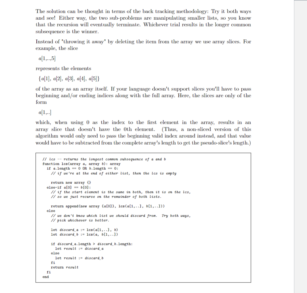 Solved Question 2 1 pts Examine the longest common sub | Chegg.com
