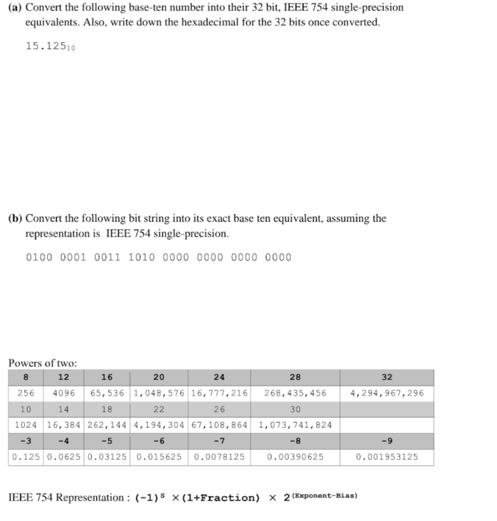 Solved (a) Convert the following base-ten number into their | Chegg.com