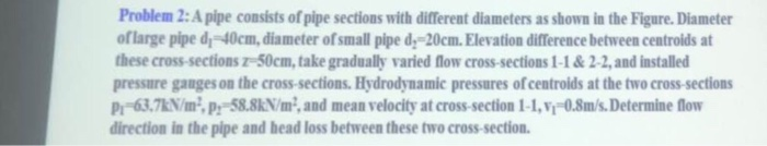 Solved Problem 2: A pipe consists of pipe sections with | Chegg.com