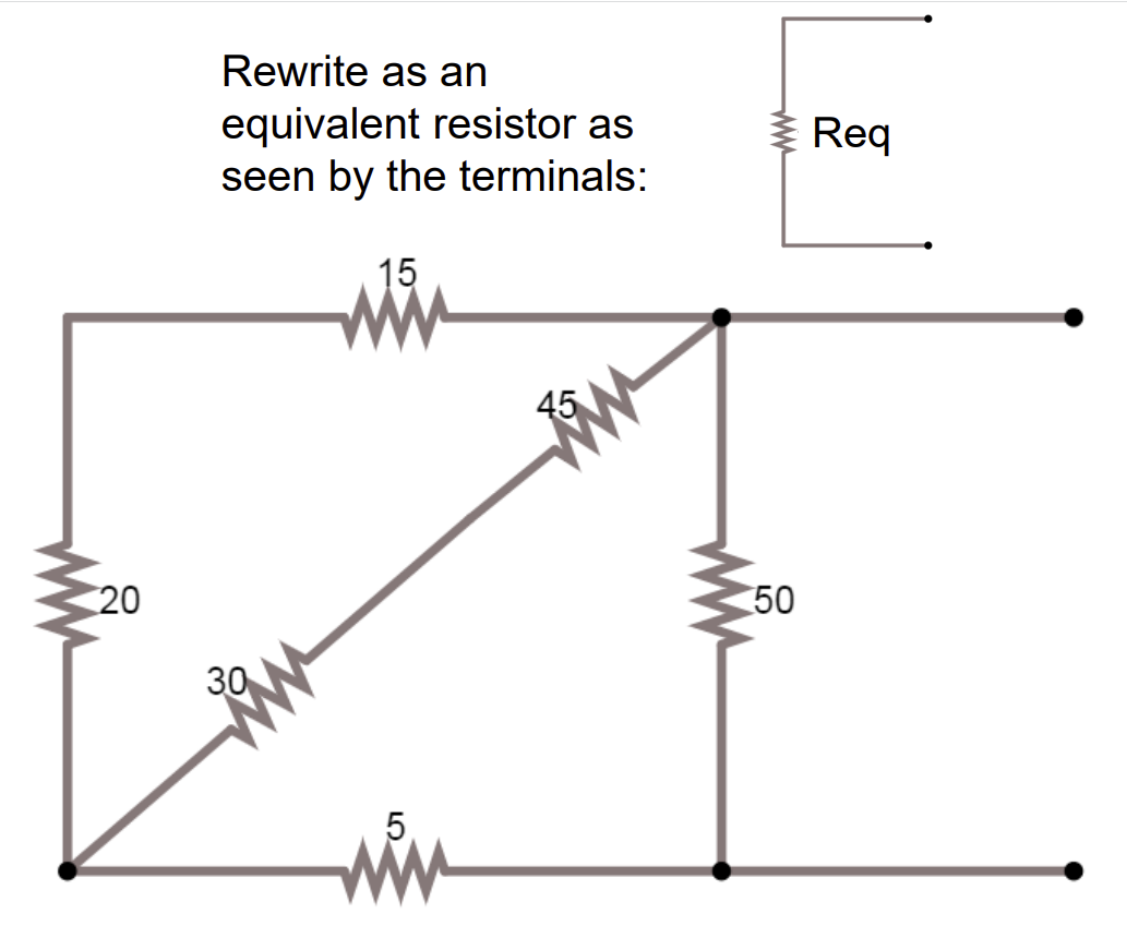 Solved Rewrite as an equivalent resistor as seen by the | Chegg.com