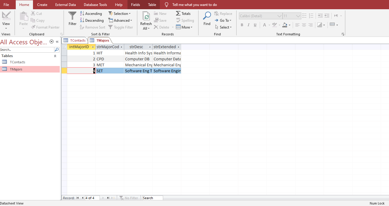 Demonstrate how to display the contents of a tables | Chegg.com