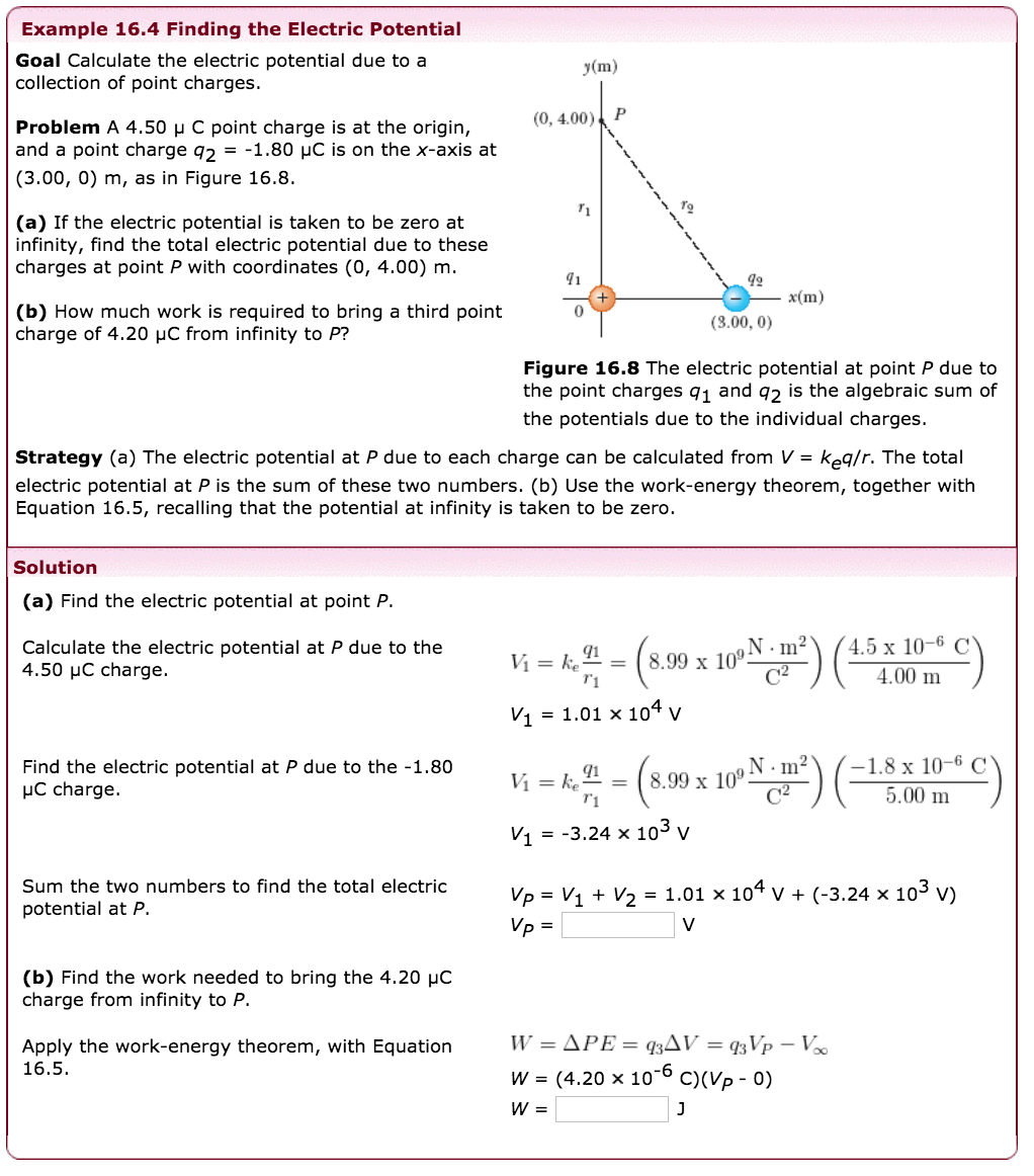 Solved Example 16.4 Finding the Electric Potential Goal | Chegg.com