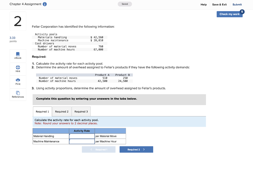 Solved Fellar Corporation has identified the following | Chegg.com