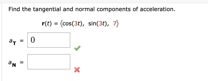 Solved Find the tangential and normal components of | Chegg.com