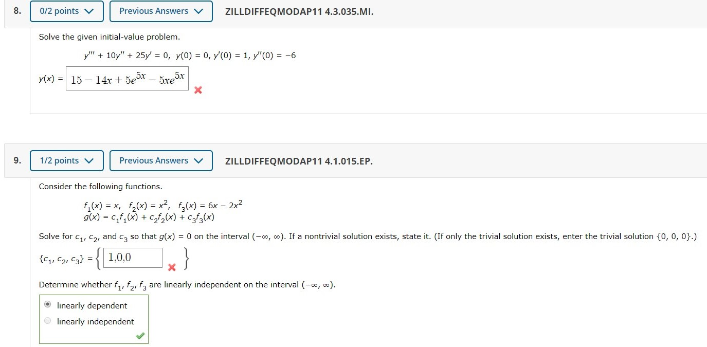 Solved 0/2 points Previous Answers ZILLDIFFEQMODAP11 | Chegg.com