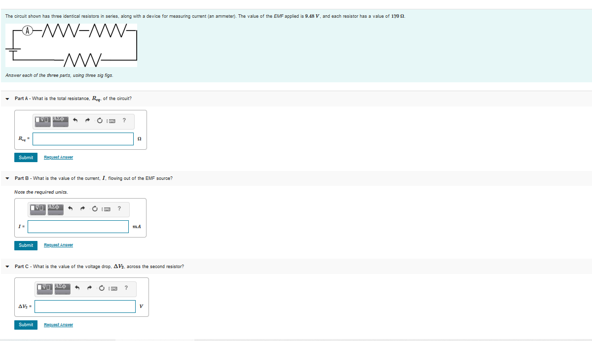 Solved The circuit shown has three identical resistors in | Chegg.com