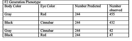 Solved F2 Generation Phenotype Body Color Eye Color Number | Chegg.com