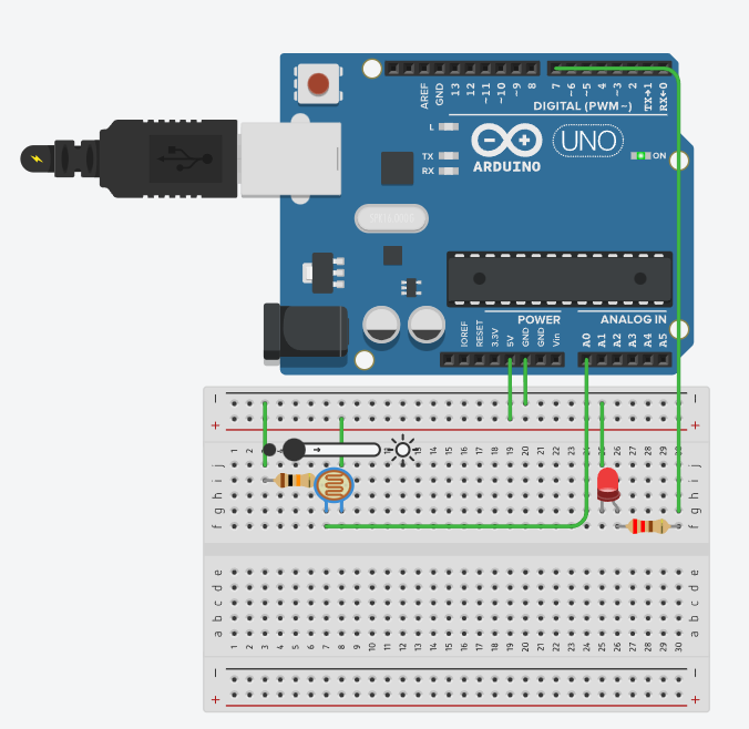 Solved Arduino 1 (A circuit that turns the LED ON/OFF | Chegg.com