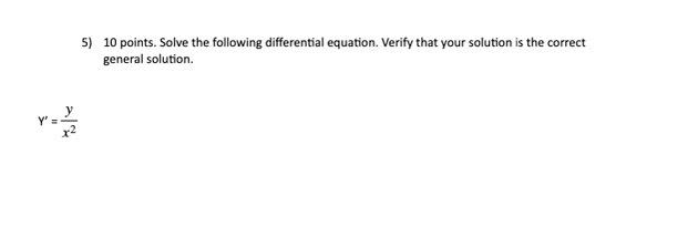 Solved 5) 10 points. Solve the following differential | Chegg.com