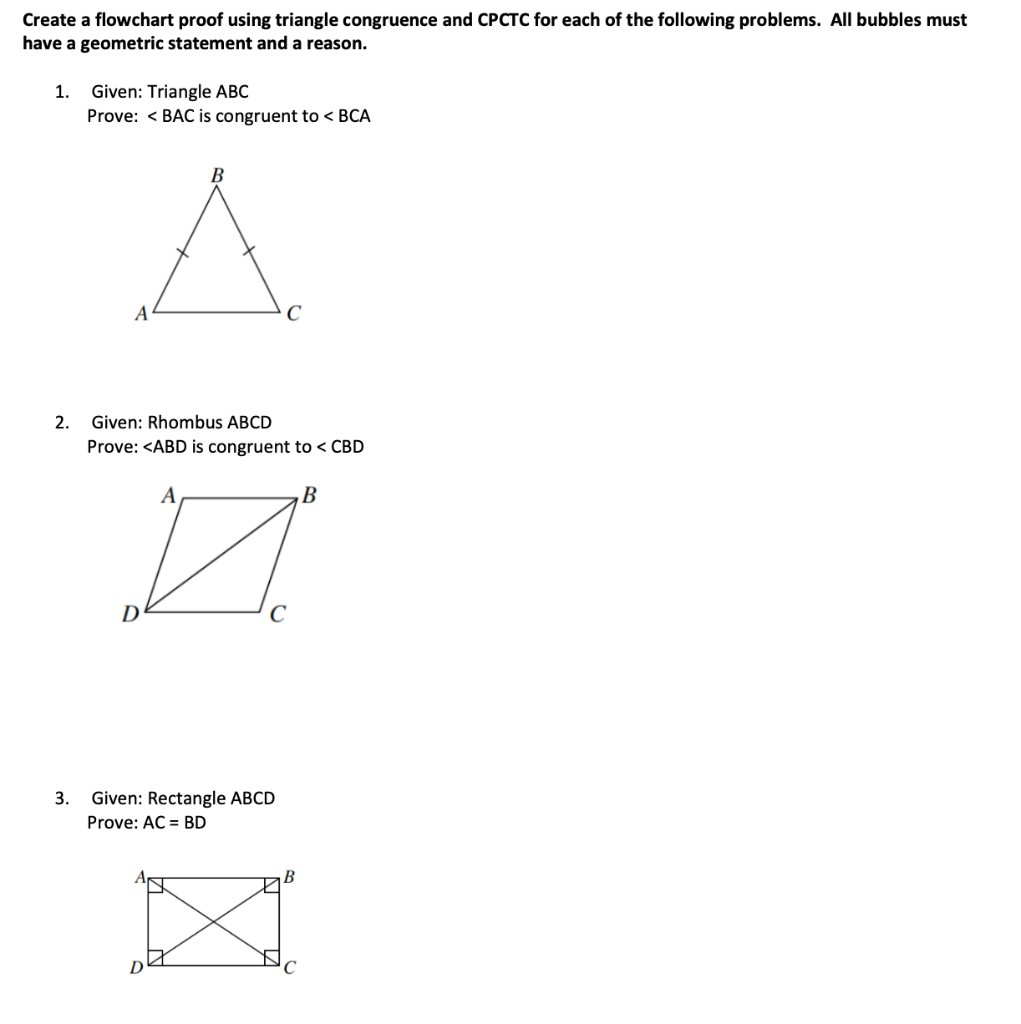 Solved Create a flowchart proof using triangle congruence | Chegg.com