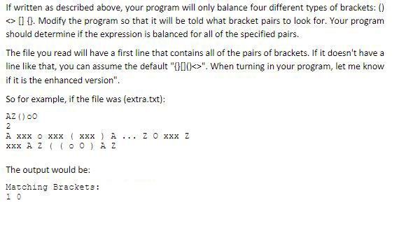 Solved Matching Brackets Problem Description: We are given | Chegg.com