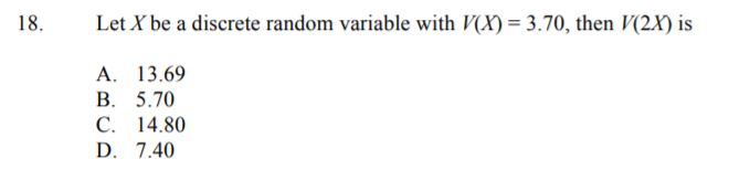 Solved 18 Let Xbe A Discrete Random Variable With V 370