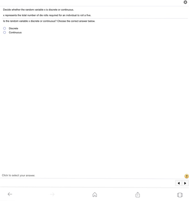 Solved Decide whether the random variable x is discrete or | Chegg.com