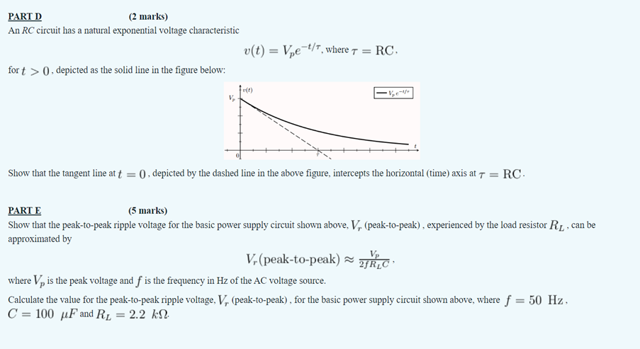 Solved A basic power supply circuit is shown below: The f=50 | Chegg.com