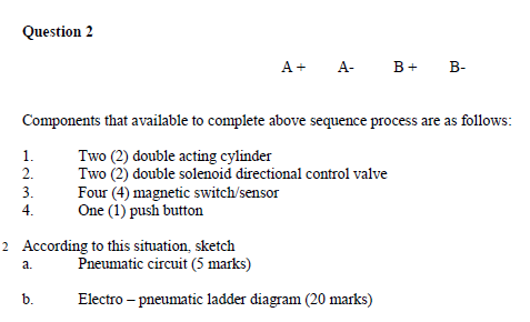 Question 2 A+ A- B + B- Components that available to | Chegg.com